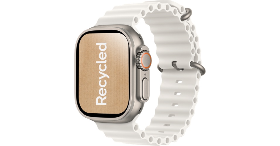 Recycled Apple Watch Ultra Ocean-rannekkeella Valkoinen | Telia