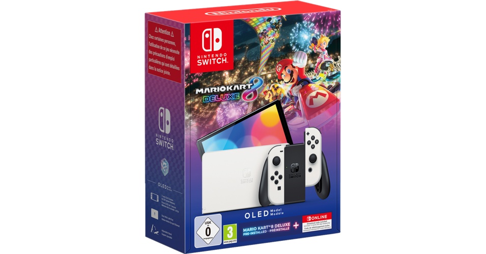 Nintendo Switch OLED + Mario Kart 8 Deluxe -konsolipaketti | Telia