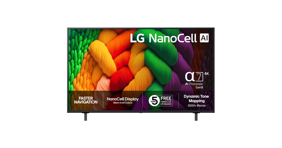 LG 55" 4K Nano Smart TV (2025) 55NANO8EA6A.AEU | Telia